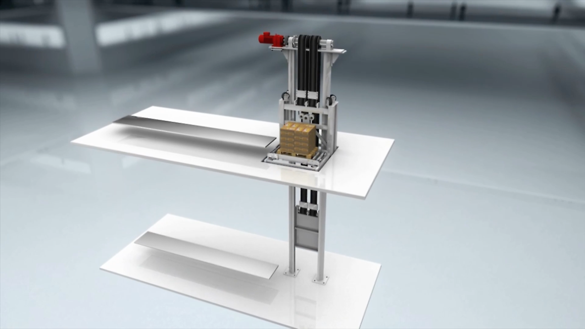 Pallet transfer shuttle with traversable track | SEW-EURODRIVE